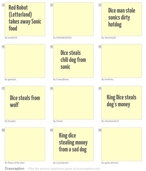 Red Robot Letterland Takes Away Sonic Food Drawception