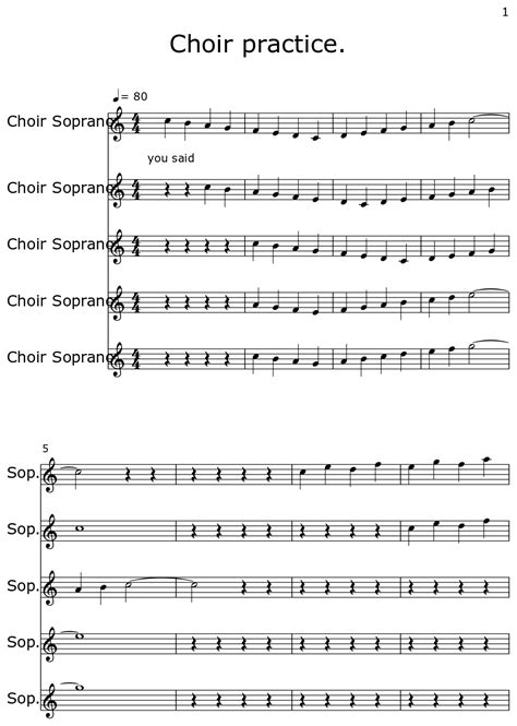 Choir Practice Sheet Music For Choir Tenor