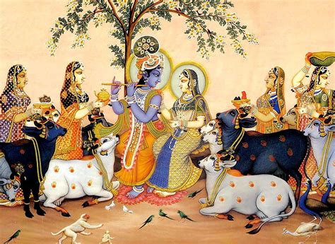Hd Wallpaper Lord Shri Krishna And Gopi Radha And Krishna With People Wallpaper Wallpaper Flare