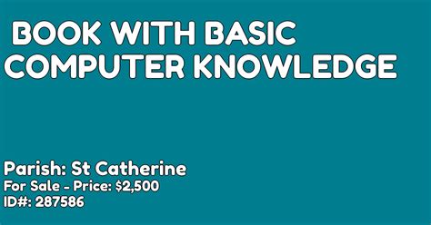 For Sale Book With Basic Computer Knowledge Spanish Town Old Harbour Manchester Etc
