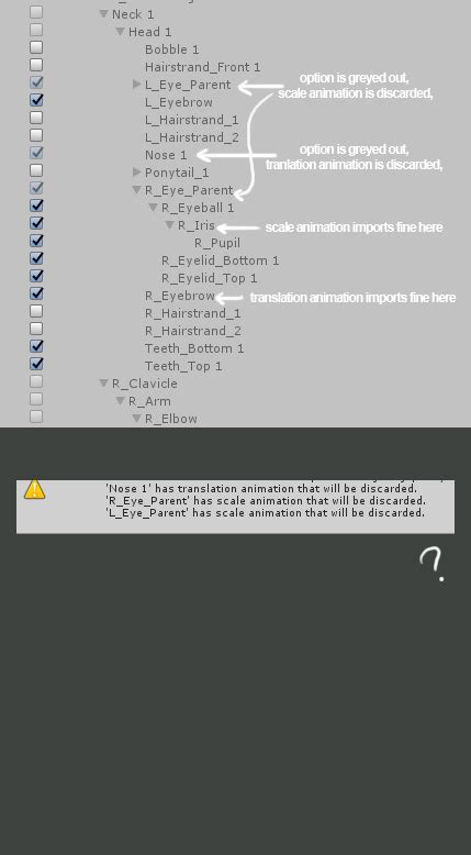 Importing Animations Unity Discarding Joint Scaletranslation For