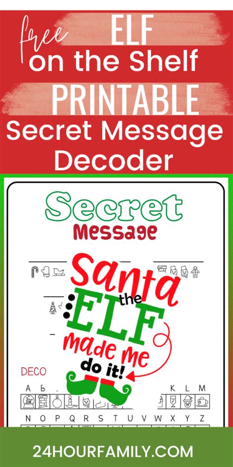 Elf On The Shelf Secret Message Decoder Printable Elf On The Shelf Secret Message Decoder Printable