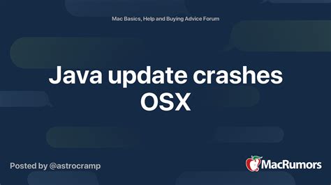 Java Update Crashes Osx Macrumors Forums