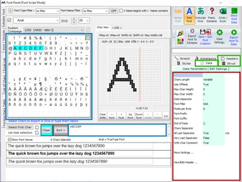 Glcd Font Generator Data And Structure Parameters Bitmap2lcd Software Tool Blog About