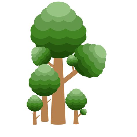 Little Forest Realistic Tree Collection Of Different Kinds Of Plant 17170971 Png