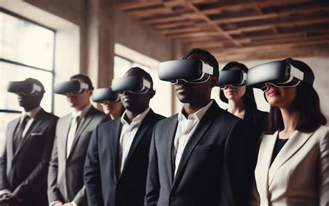 Multiethnic Business Team Using Virtual Reality Headset Premium Ai Generated Image