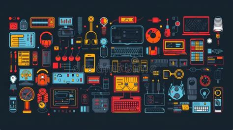 Connected Devices A Visual Representation Of Modern Technology Stock Illustration