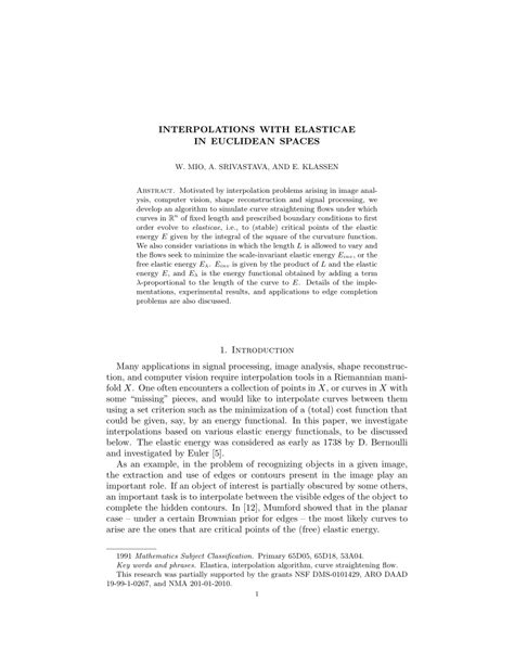 Pdf Interpolations With Elasticae In Euclidean Spaces