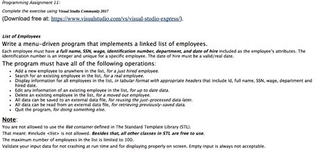 Solved Programming Assignment 11 Complete The Exercise Using