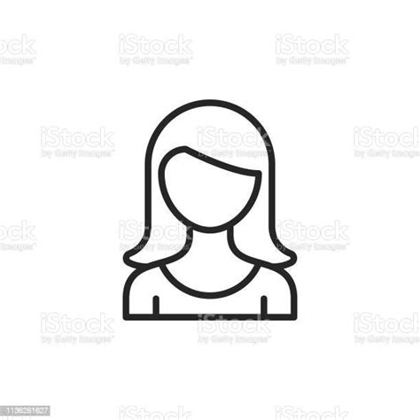 여자 아바타 사용자 라인 아이콘입니다 편집 가능한 스트로크 완벽 한 픽셀 모바일 및 웹에 적합 합니다 여성에 대한 스톡 벡터