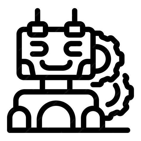 premium vector happy robot smiling with cogwheels artificial