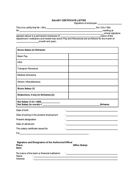 Free 22 Sample Salary Certificate Templates In Ai Indesign