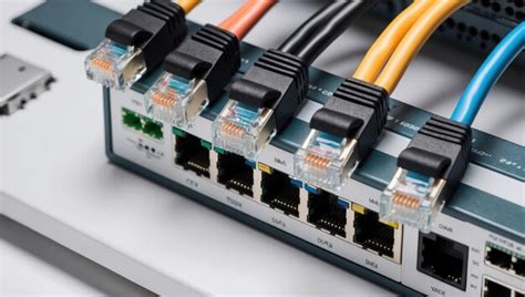 Close Up Of Colorful Ethernet Cables Connected To A Router For Networking Premium Ai Generated