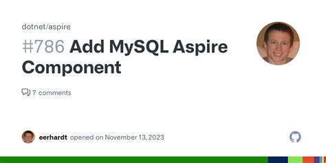 Add MySQL Aspire Component Issue 786 Dotnet Aspire GitHub