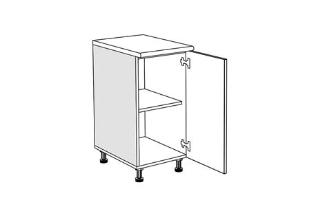 Кухненски шкаф долен с една врата In D40 K снежен дъб • Модулна кухня In снежен дъб • Мебели Монема