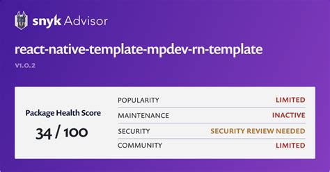 React Native Template Mpdev Rn Template Npm Package Snyk