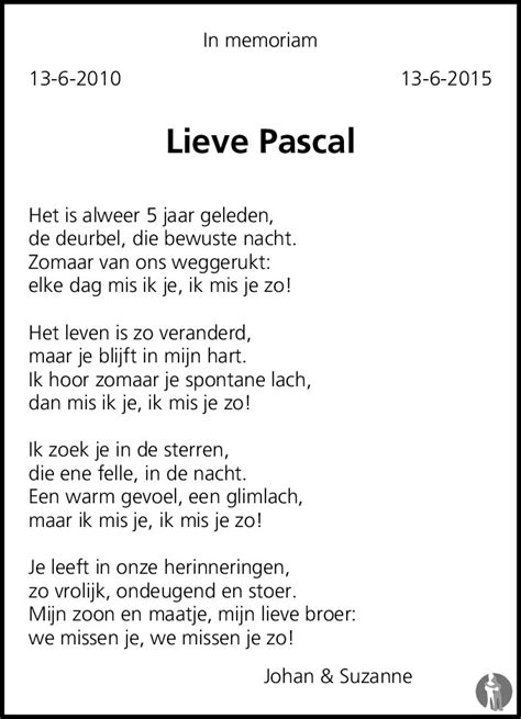 Pascal Van Vliet 13 06 2010 Overlijdensbericht En Condoleances Mensenlinqnl