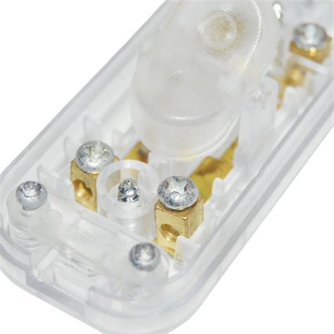 Clear Heavy Duty Inline Feed Through Cord Rocker Switch On Off
