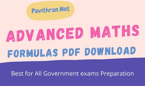 Advanced Maths Formulas With Question And Answer Pdf Download