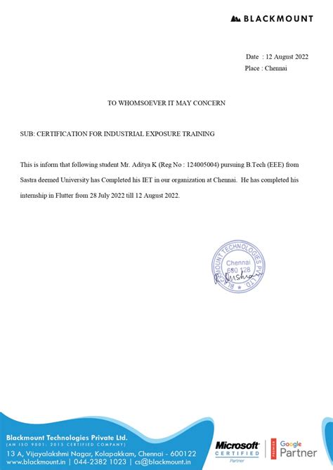 Aditya K On Linkedin Flutter Internship Blackmount Chennai