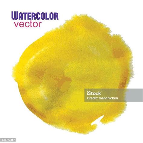 벡터 추상적임 옐로우 워터컬러 핸드 페인트 라운드 원 모양을 0명에 대한 스톡 벡터 아트 및 기타 이미지 0명 2015년 공예 Istock
