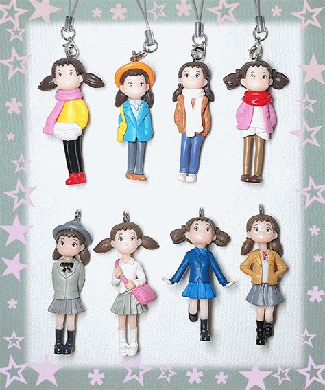 교복 소녀 폰줄 키링 겨울 책갈피 군번줄 하트 부착 고리 핸드폰 휴대폰 걸이 스트랩 여자 친구 생일 선물 인형 뉴진스 디토 Ditto 피규어 미니어처 모형 가방꾸미기 일본