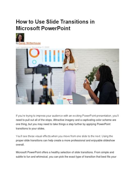 How To Use Slide Transitions In Microsoft Powerpoint Pdf Microsoft How To Use Slide Transitions In Microsoft Powerpoint Pdf Microsoft