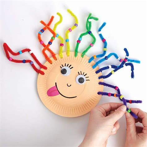 Rainbow Pipe Cleaner Hair Threading Craft Activity Guide Baker Ross
