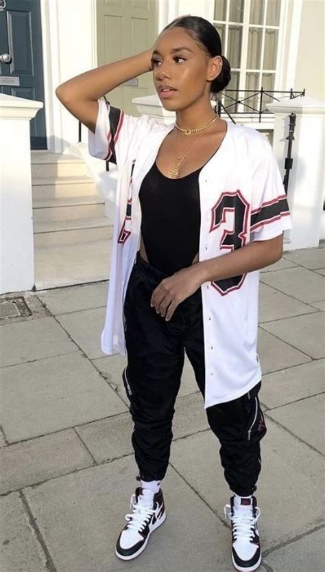 White Shirt Outfits With Black Cargo Jersey Outfits Black Hair