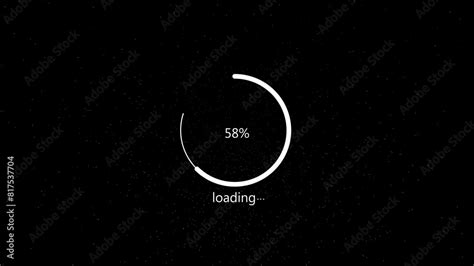 abstract loading bar circle white color illustration black background processing dark gray