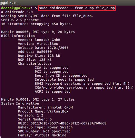 20 Dmidecode Command Examples In Linux Cheat Sheet Golinuxcloud