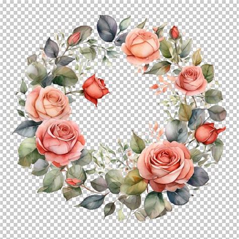 Premium PSD Watercolor Flower Round Premium PSD Watercolor Flower Round