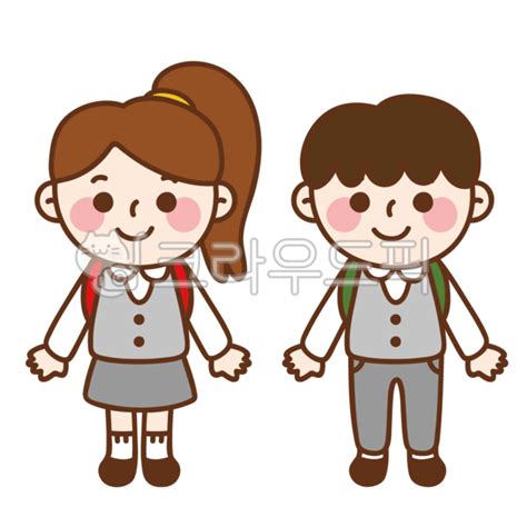 학생 일러스트 입학 남자 여자 사진 이미지 일러스트 캘리그라피 살풋작가