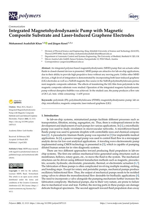 Pdf Integrated Magnetohydrodynamic Pump With Magnetic Composite Substrate And Laser Induced