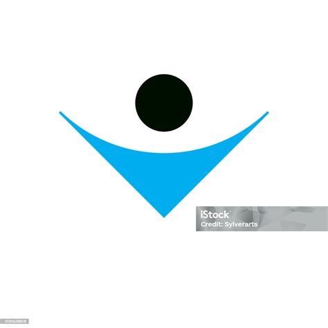 벡터 그림을 제기 손으로 행복 추상적인 개인의 성공적인 사업 경력 추상적인 기호입니다 기업 개발 아이콘입니다 자유 창작