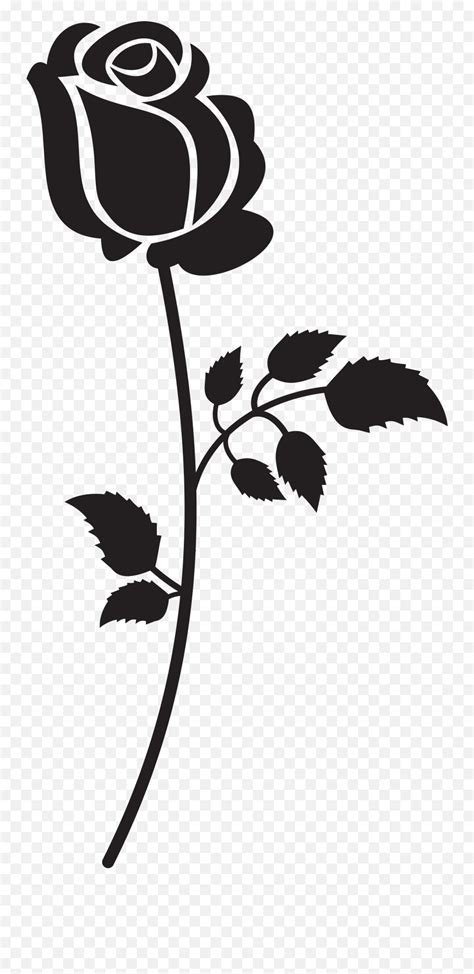 Pin Black And White Rose Clipart Emojiblack Rose Emoji Free