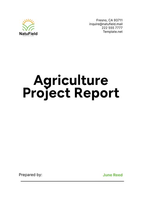 Free Agriculture Project Report Template To Edit Online