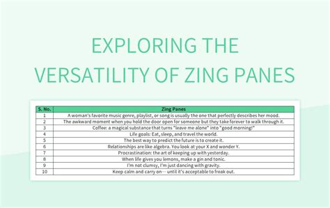 Exploring The Versatility Of Zing Panes Excel Template And Google