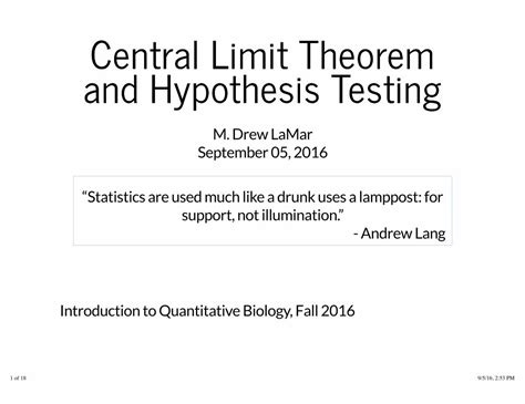 Pdf Central Limit Theorem And Hypothesis Testing Dokumen Tips
