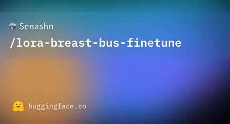 Senashn Lora Breast Bus Finetune Hugging Face