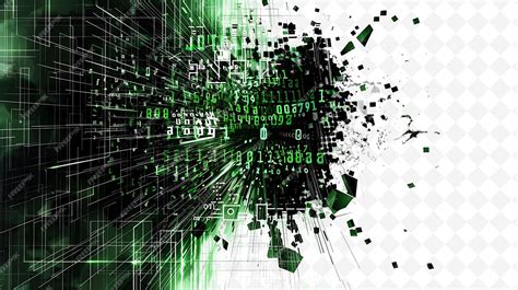 Premium Psd Png Hacker Encryption Glitch With Binary Code Abstract