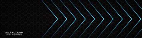 3d Black Techno Abstract Background Overlap Layer On Dark Space With Blue Arrow Effect