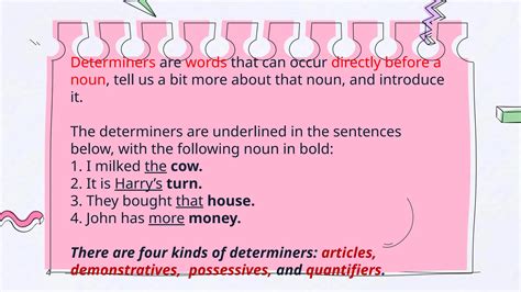 Preposition Determiner Part Of Speech English Structure Pptx