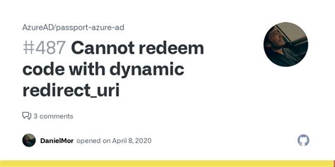 Cannot Redeem Code With Dynamic Redirecturi · Issue 487 · Azuread
