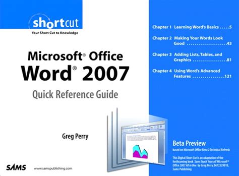 Microsoft Office Word 2007 Quick Reference Guide Beta Preview Digital