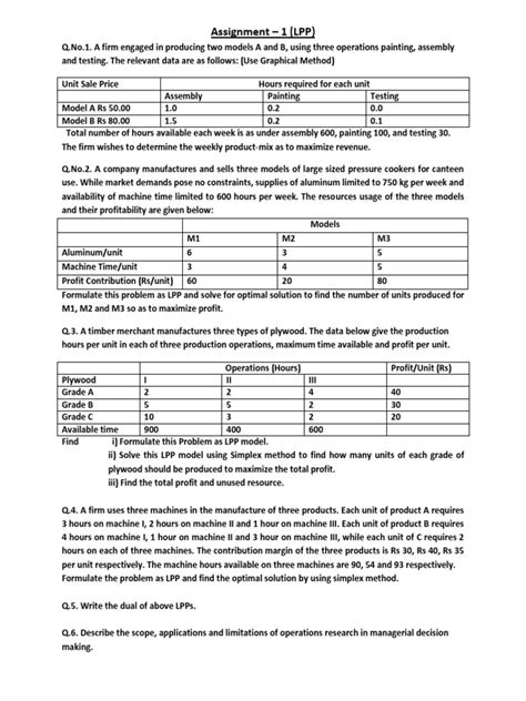 Assignment 1 Lpp Pdf Economies Business