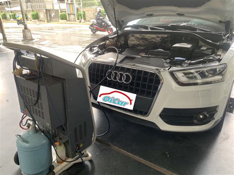 奧迪audi Q3定期保養推薦行車安全檢查冷氣不冷維修冷氣系統故障檢查引擎積碳清洗冷氣保養oicar台中市北屯區推薦汽車保養