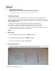 Measurement LR Docx BioLab Measurement Lab Report Name Date Course And Section Required