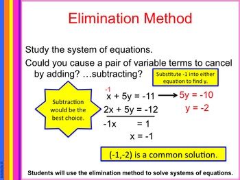 Systems Of Equations Elimination Presentation And Notes By Activities By Jill