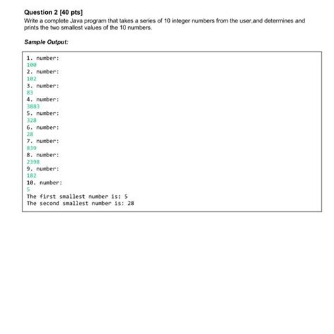 Solved Question 2 40 Pts Write A Complete Java Program